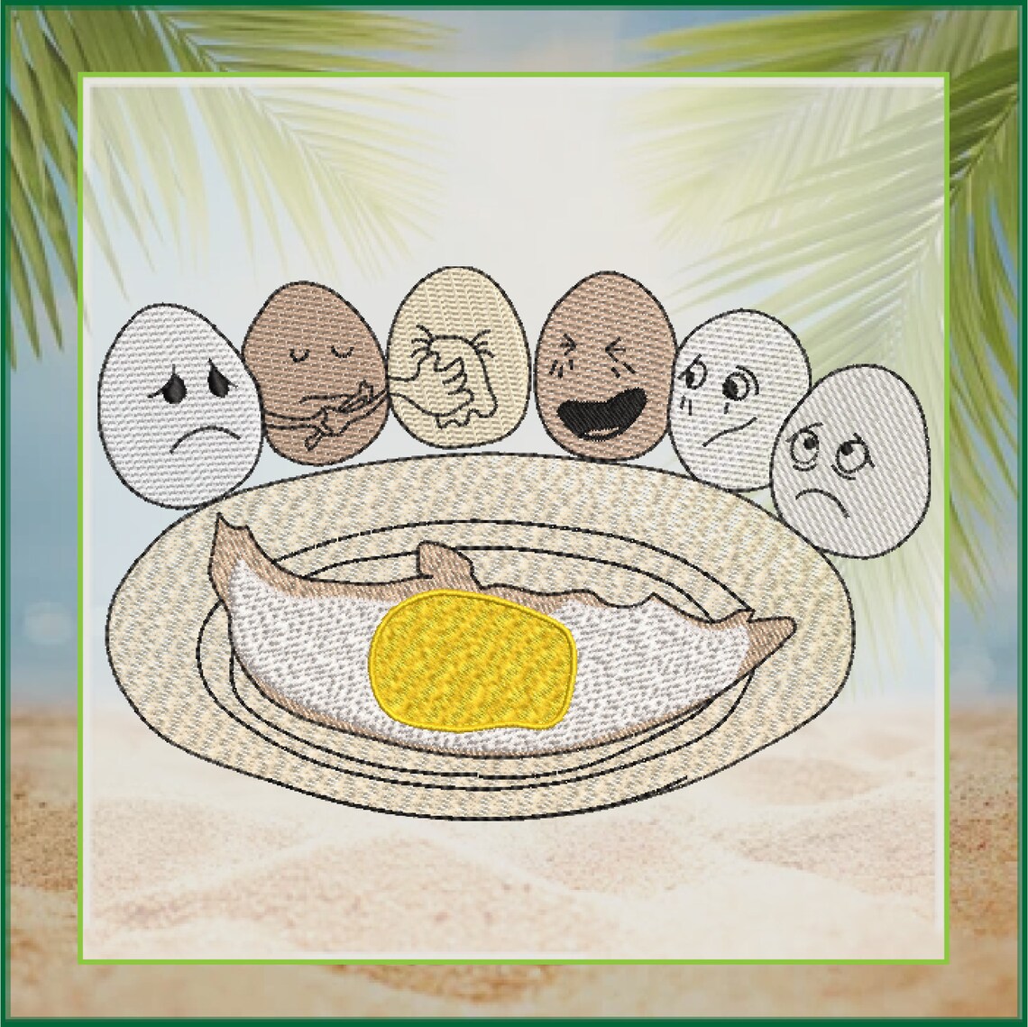 Fry-day Machine Embroidery Design, Fried Egg Funeral Embroidery Design ...