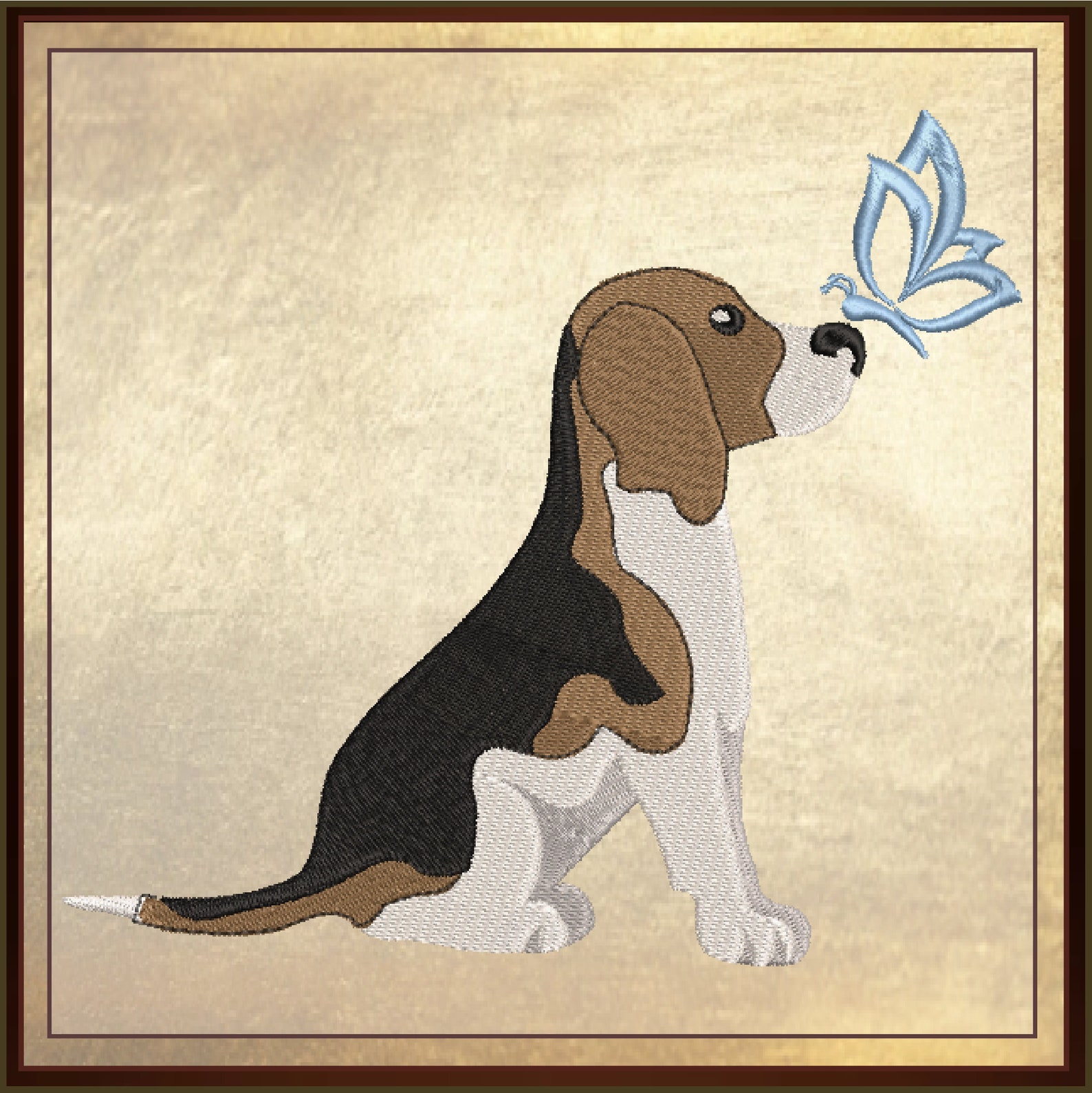 Beagle Profile Machine Embroidery Design Pet Dog Beagle With - Etsy