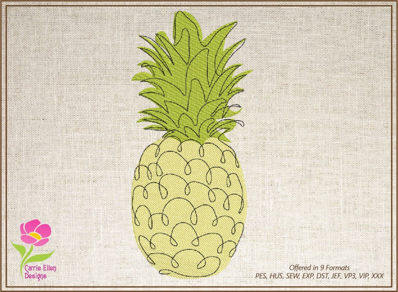 Pineapple Machine Embroidery Design Bundle Fruit Embroidery - Etsy
