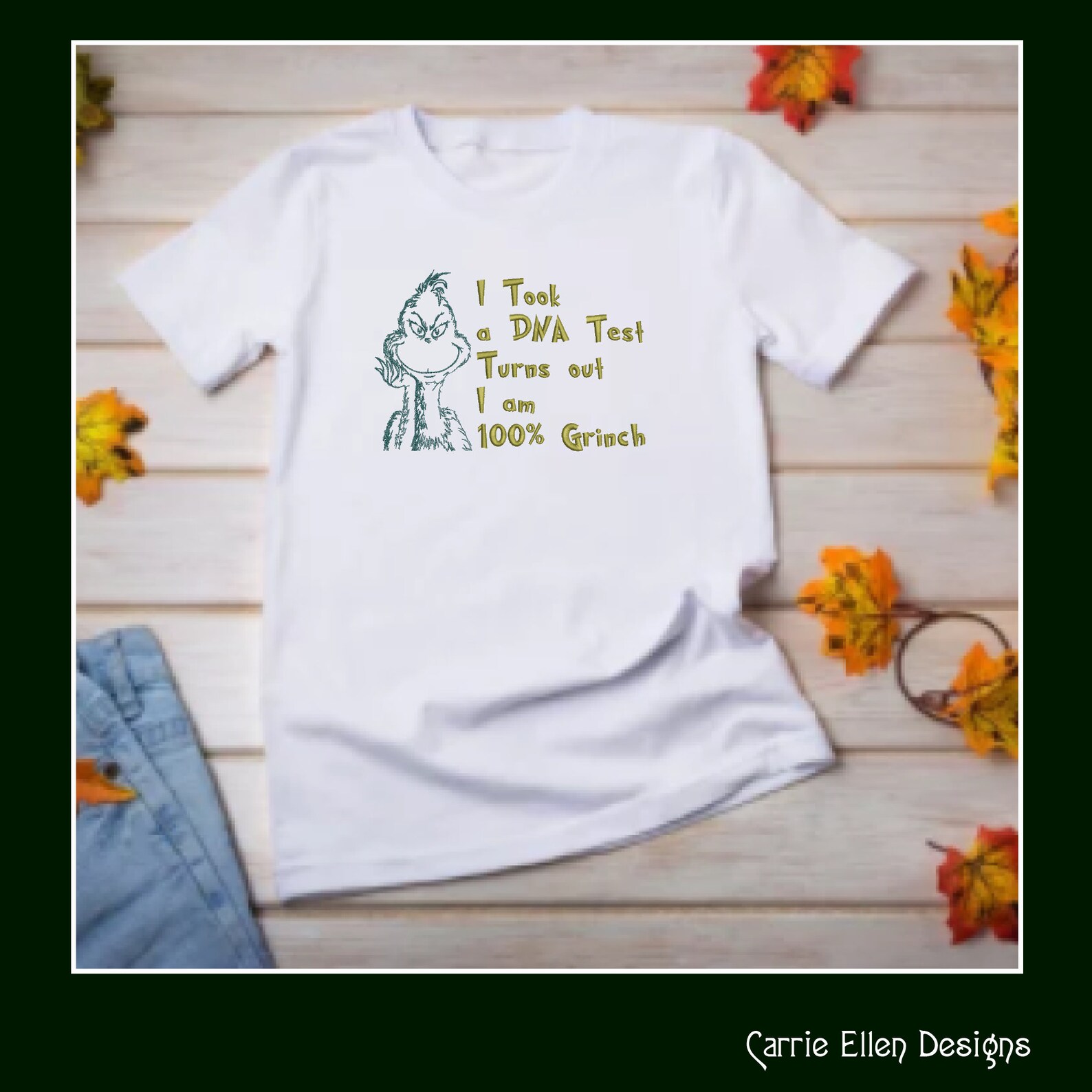 100% Grinch Machine Embroidery Design: Snarky Holiday Saying (8 Sizes ...