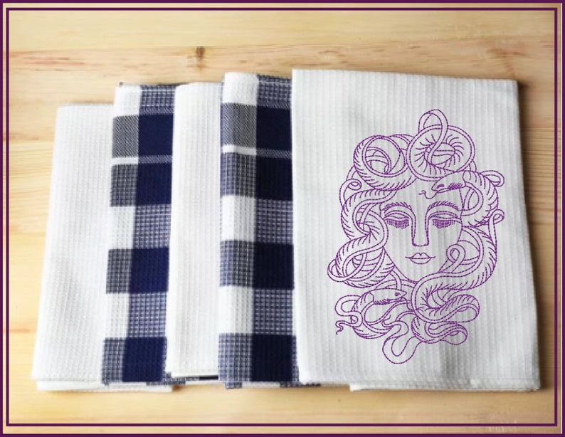 Medusa Head Machine Embroidery Design, Line Art Greek Mythology Medusa ...