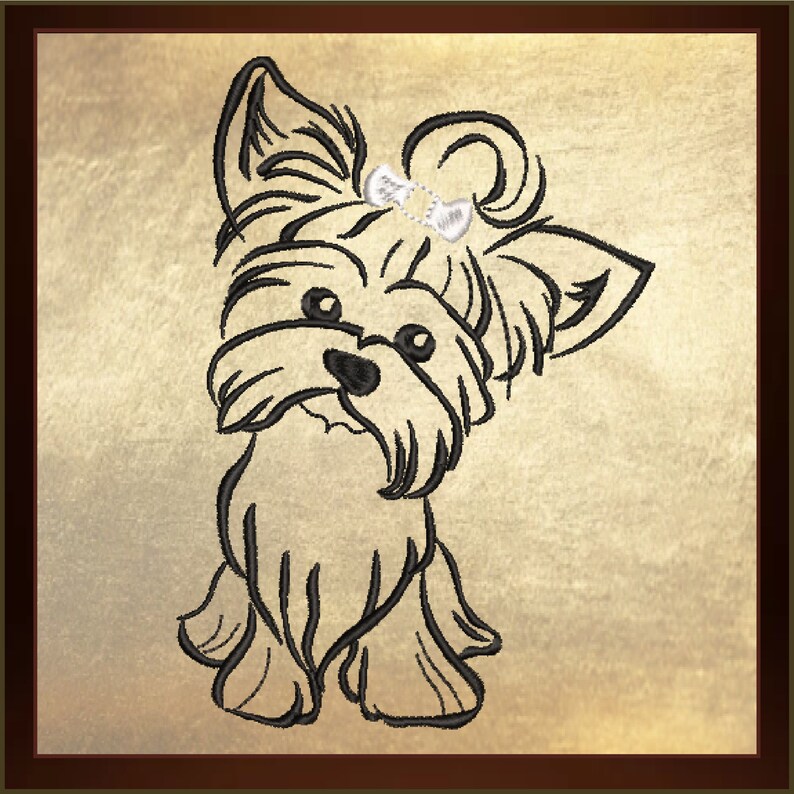 Yorkshire Terrier Machine Embroidery Design Yorkie Embroidery | Etsy