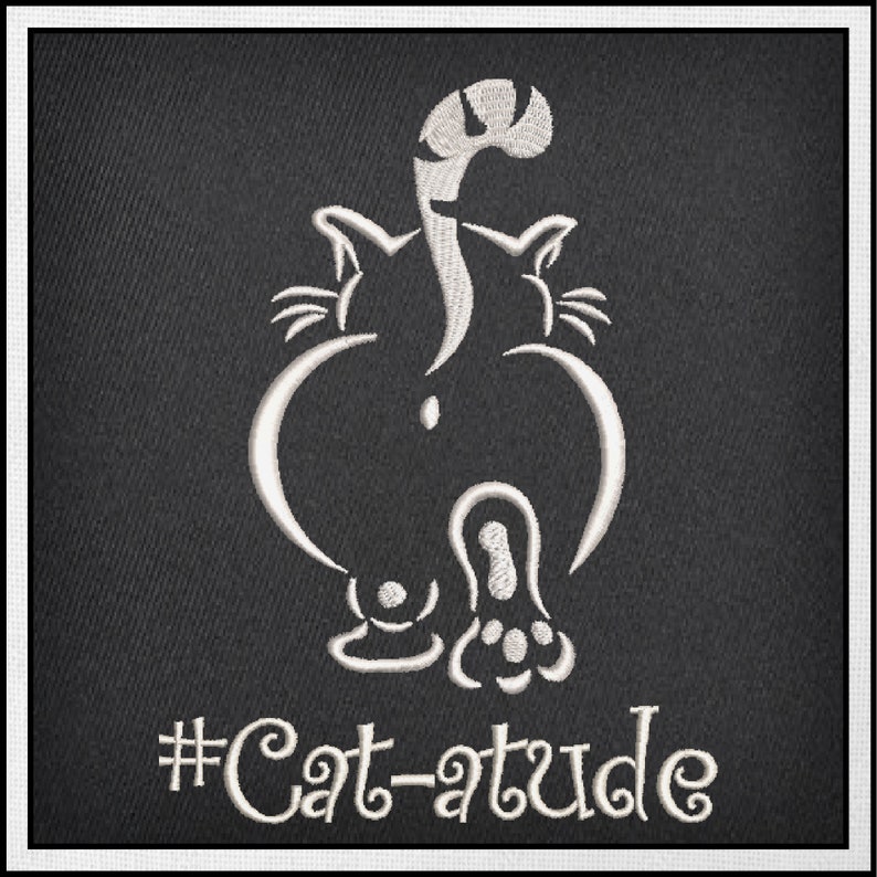 Cat Machine Embroidery Design, #cat Attitude, #catatude, Fat Cat ...
