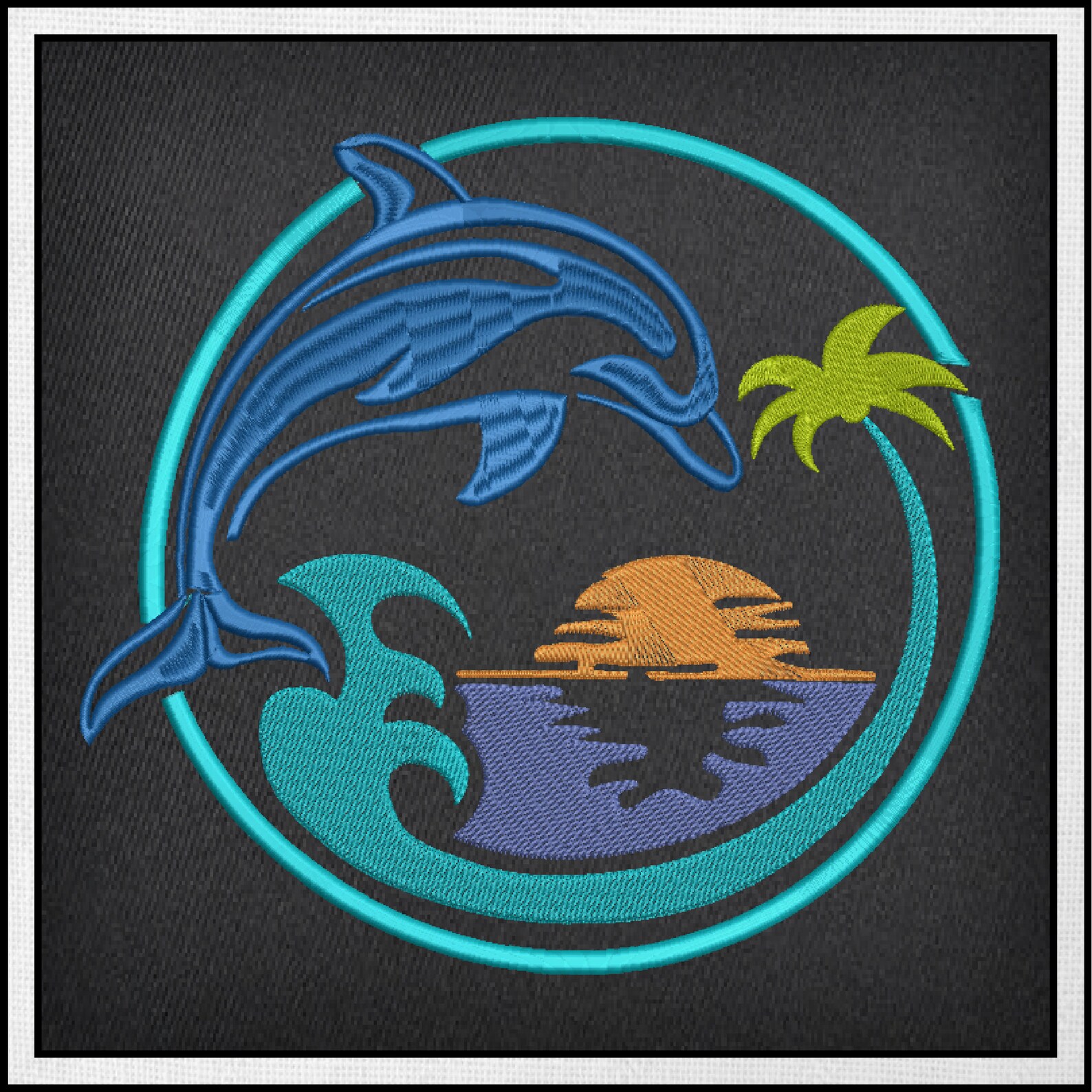 Dolphin Machine Embroidery Design Bottlenose Dolphin - Etsy