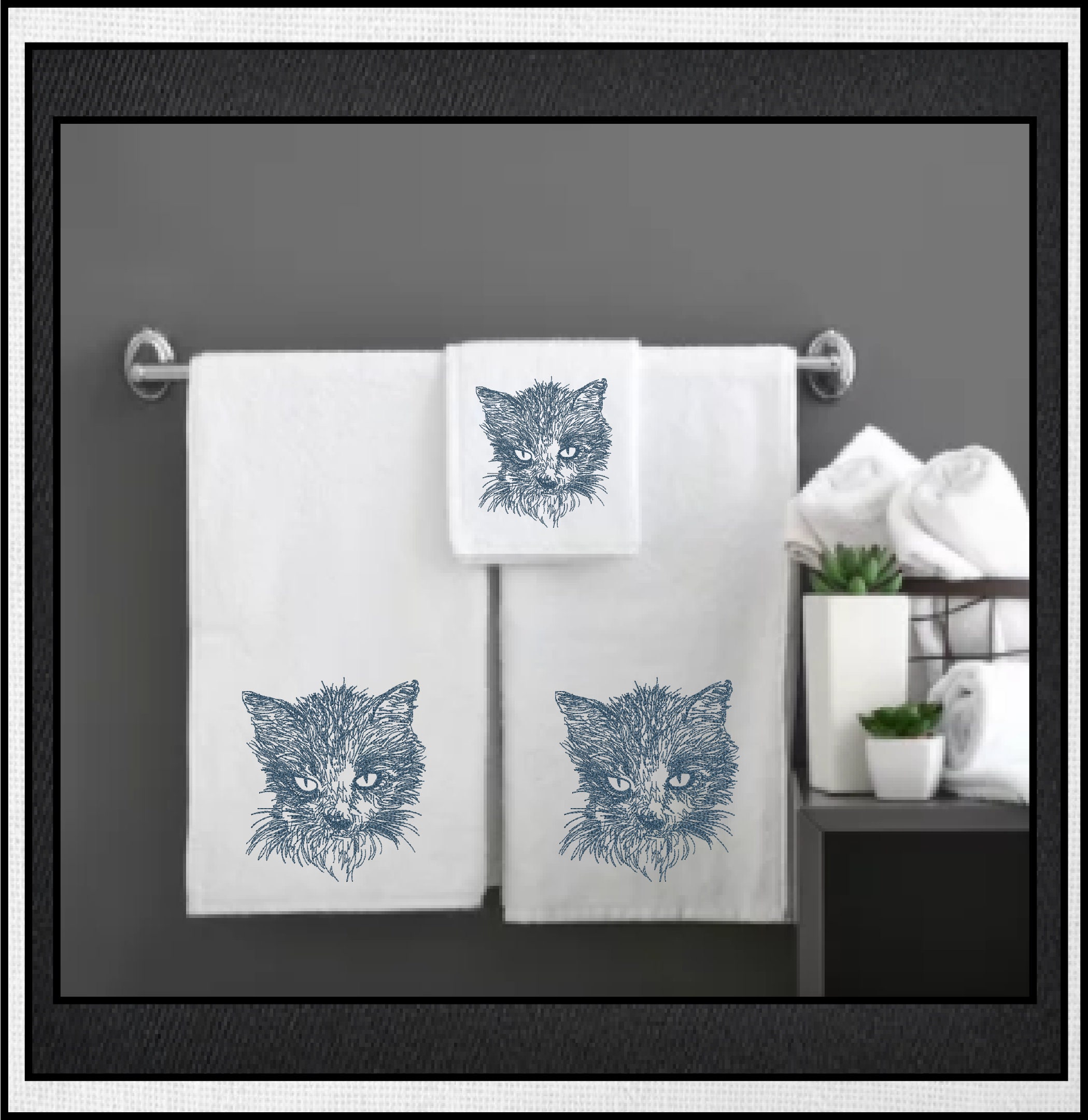 Cat Machine Embroidery Design Redwork Cat Embroidery Sketch | Etsy