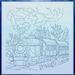 Train Scene Sketch Machine Embroidery Design, Vintage Train Embroidery ...