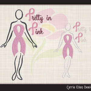 Breast Cancer Embroidery Design, Pretty in Pink Machine Embroidery ...
