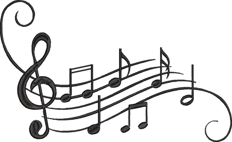 Music Note Embroidery Musical Chord Machine Embroidery - Etsy