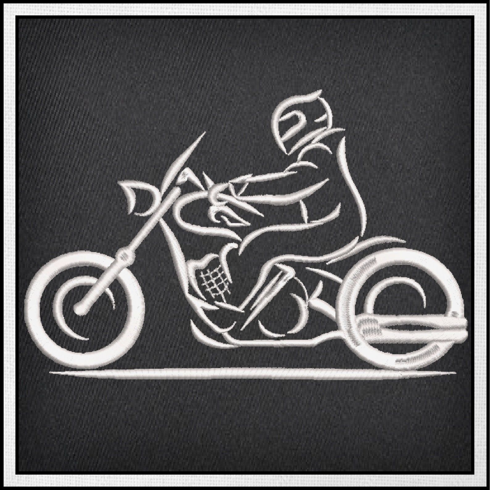 Motorcycle Machine Embroidery Design Man Riding Motorcycle - Etsy