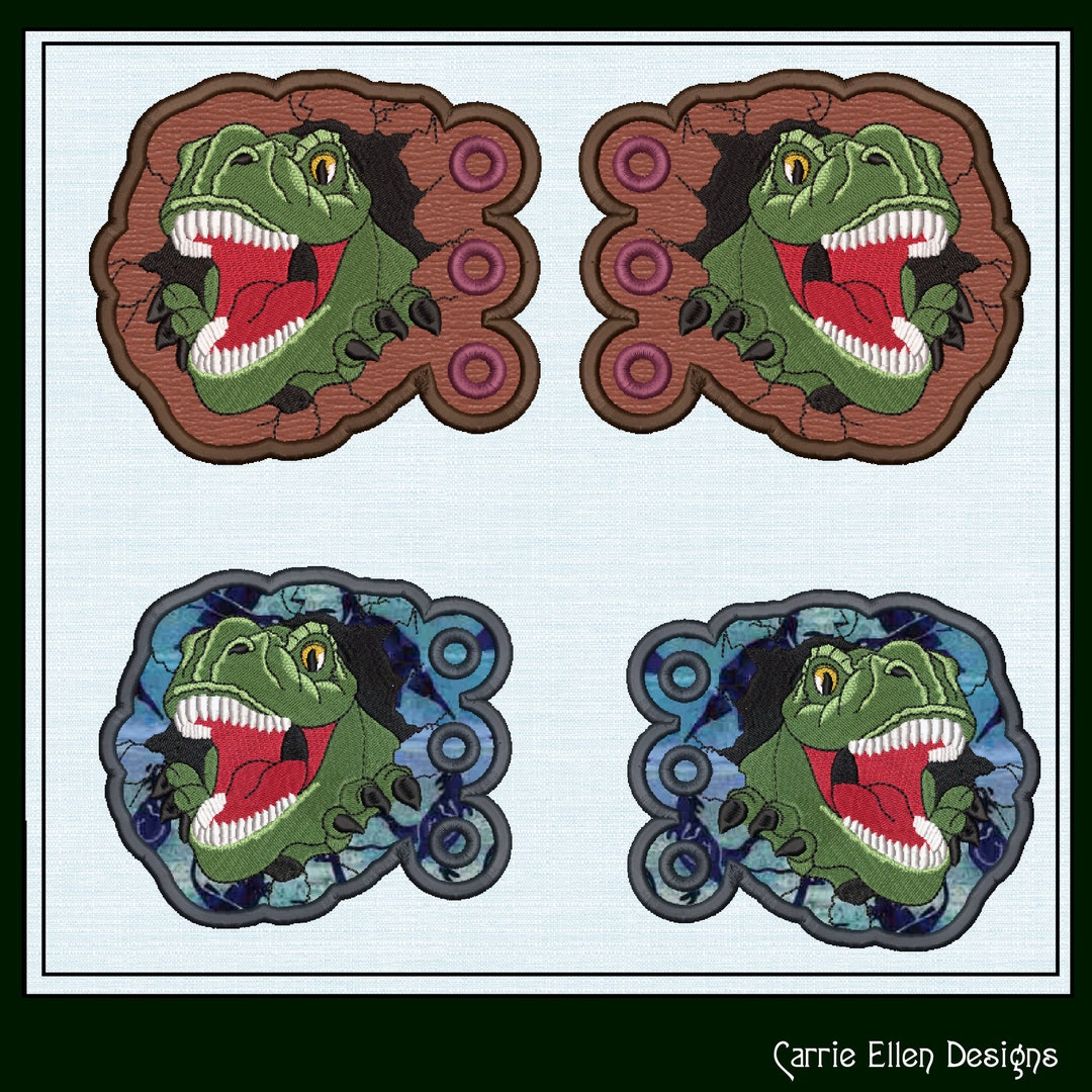 Dinosaur ITH Shoe Wing Charms Machine Embroidery Design, Wings for ...