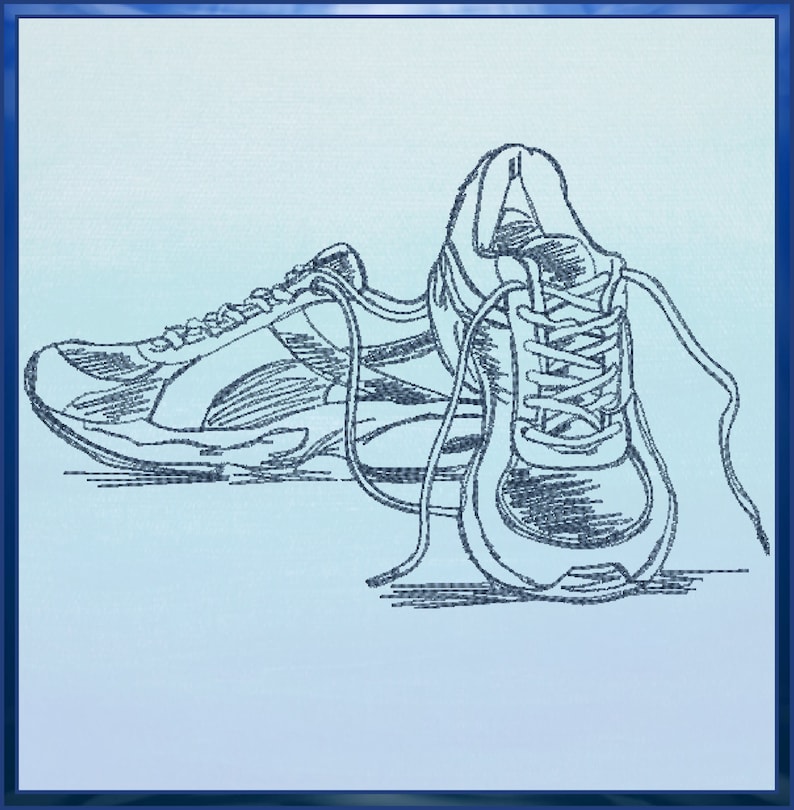 Sneakers Machine Embroidery Design Running Shoes Embroidery | Etsy