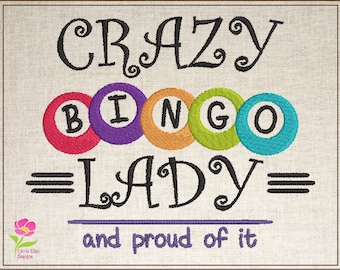 Bingo Lady Machine Embroidery Design - Etsy