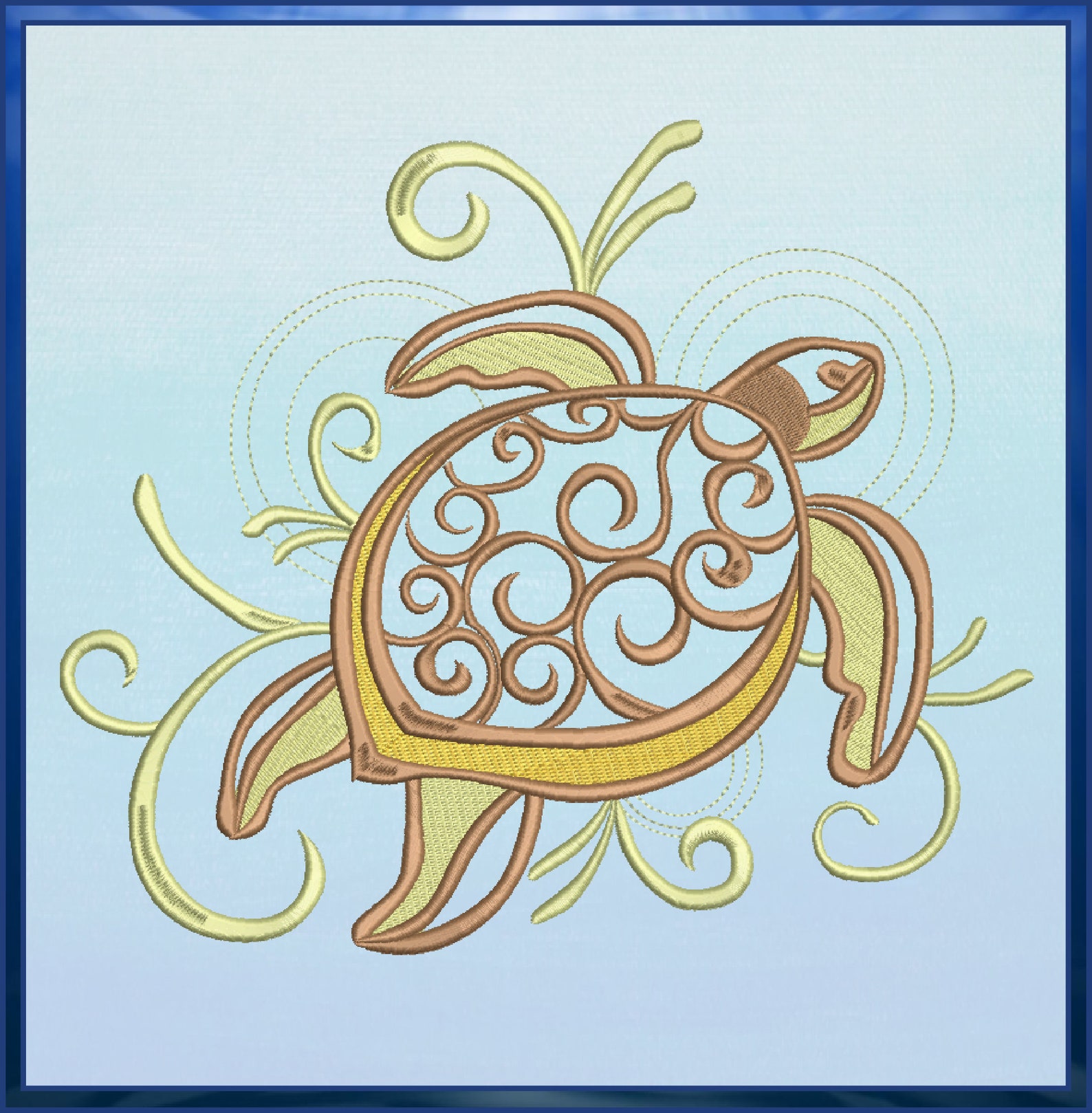 Sea Turtle Embroidery Design Turtle Embroidery Design - Etsy