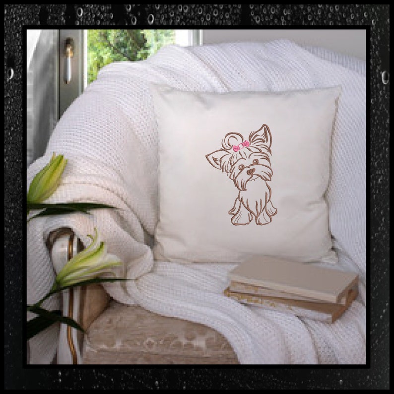 Yorkshire Terrier Machine Embroidery Design Yorkie Embroidery | Etsy