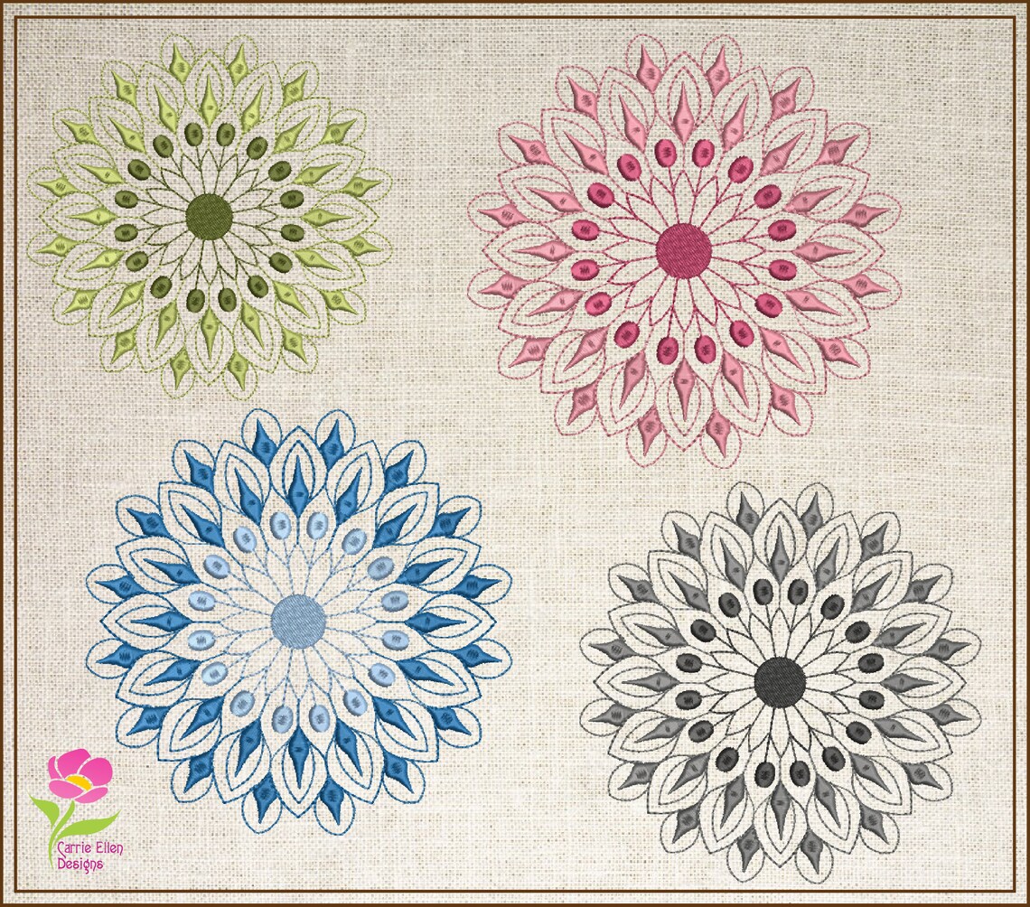 Mandala Machine Embroidery Design Lace Embroidery Mandala | Etsy