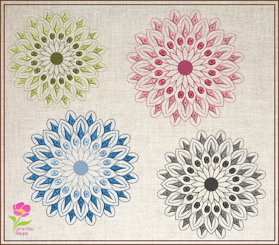 Mandala Machine Embroidery Design Lace Embroidery Mandala | Etsy