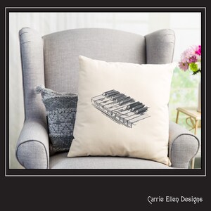 Piano Keyboard Embroidery, Musical Instrument Machine Embroidery Design ...