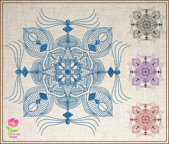 Mandala Block Machine Embroidery Design Pattern Swirls - Etsy