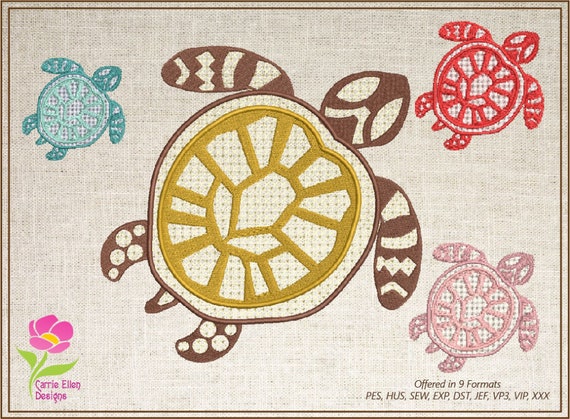 Sea Turtle Machine Embroidery Design Animal Embroidery Ocean - Etsy