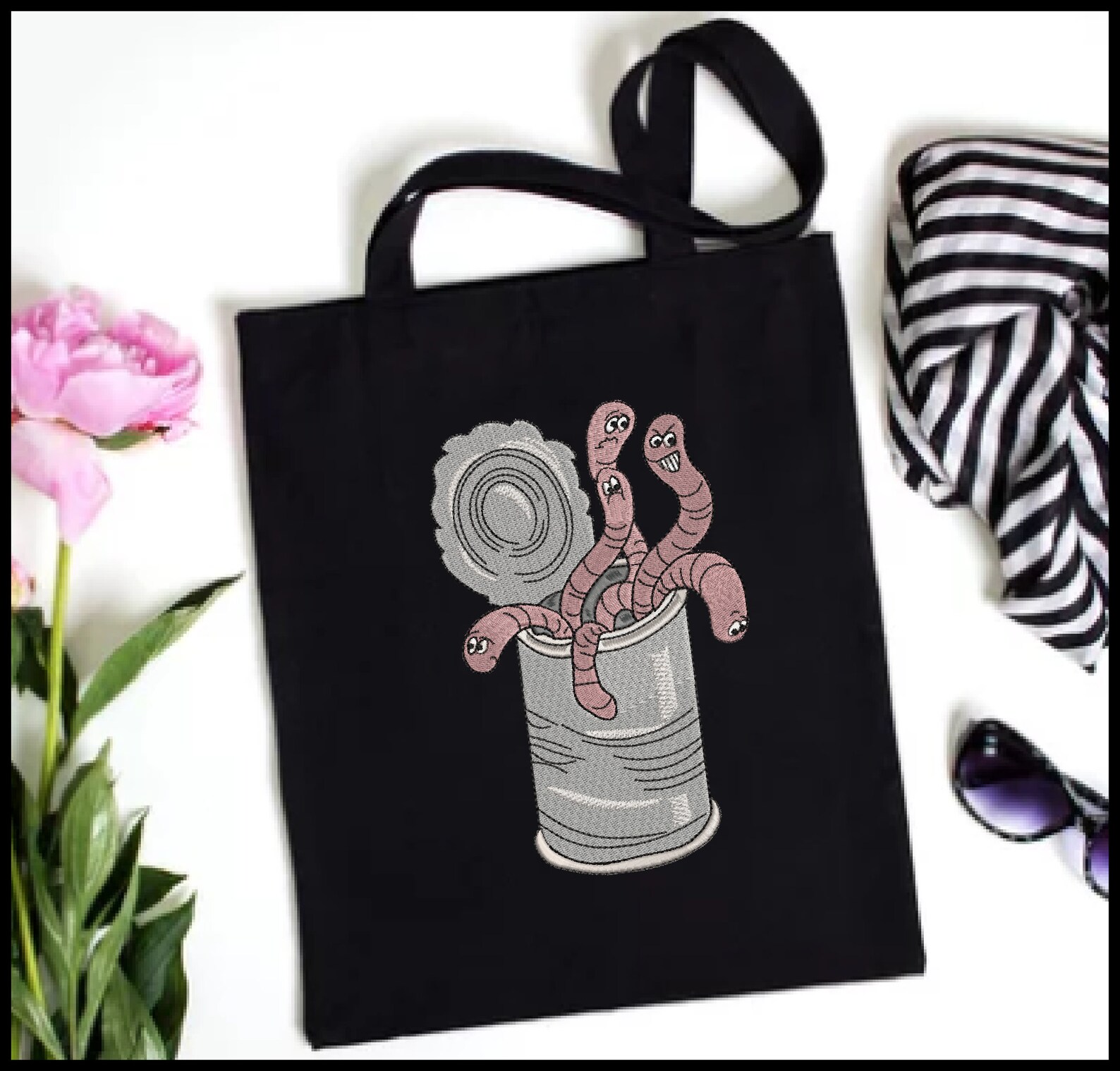 Can of Worms Idiom Machine Embroidery Design Embroidered - Etsy