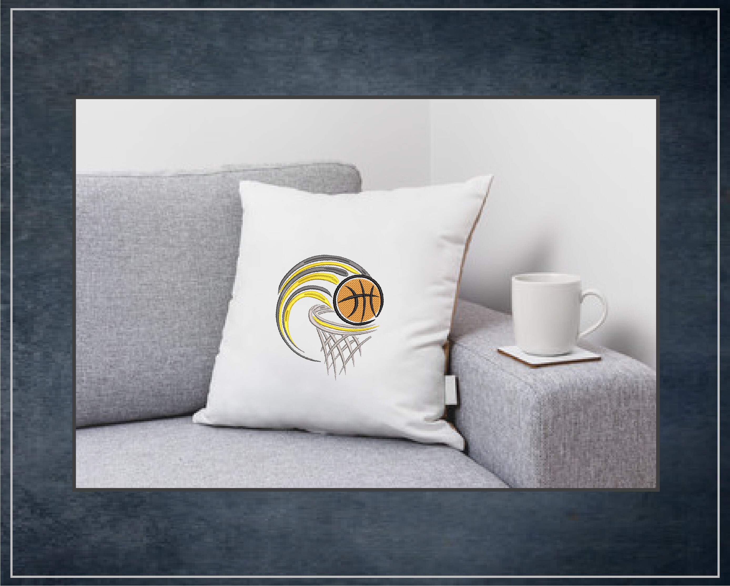 Basketball Machine Embroidery Design Ball and Hoop Design - Etsy