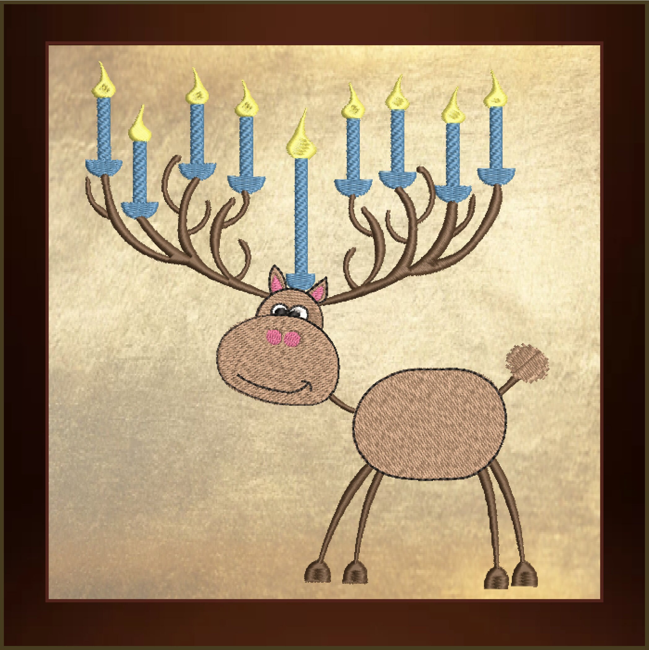 Chrismukkah Machine Embroidery Design, Hanukkah Reindeer Embroidery ...