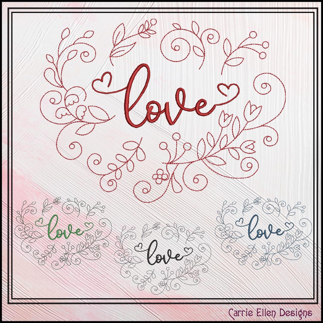 Love Machine Embroidery Design, Valentines Day Holiday Pattern ...