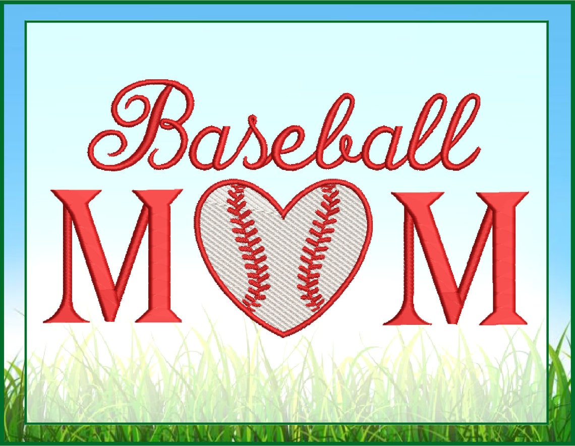 Baseball Mom Machine Embroidery Design Baseball Mom Sport - Etsy