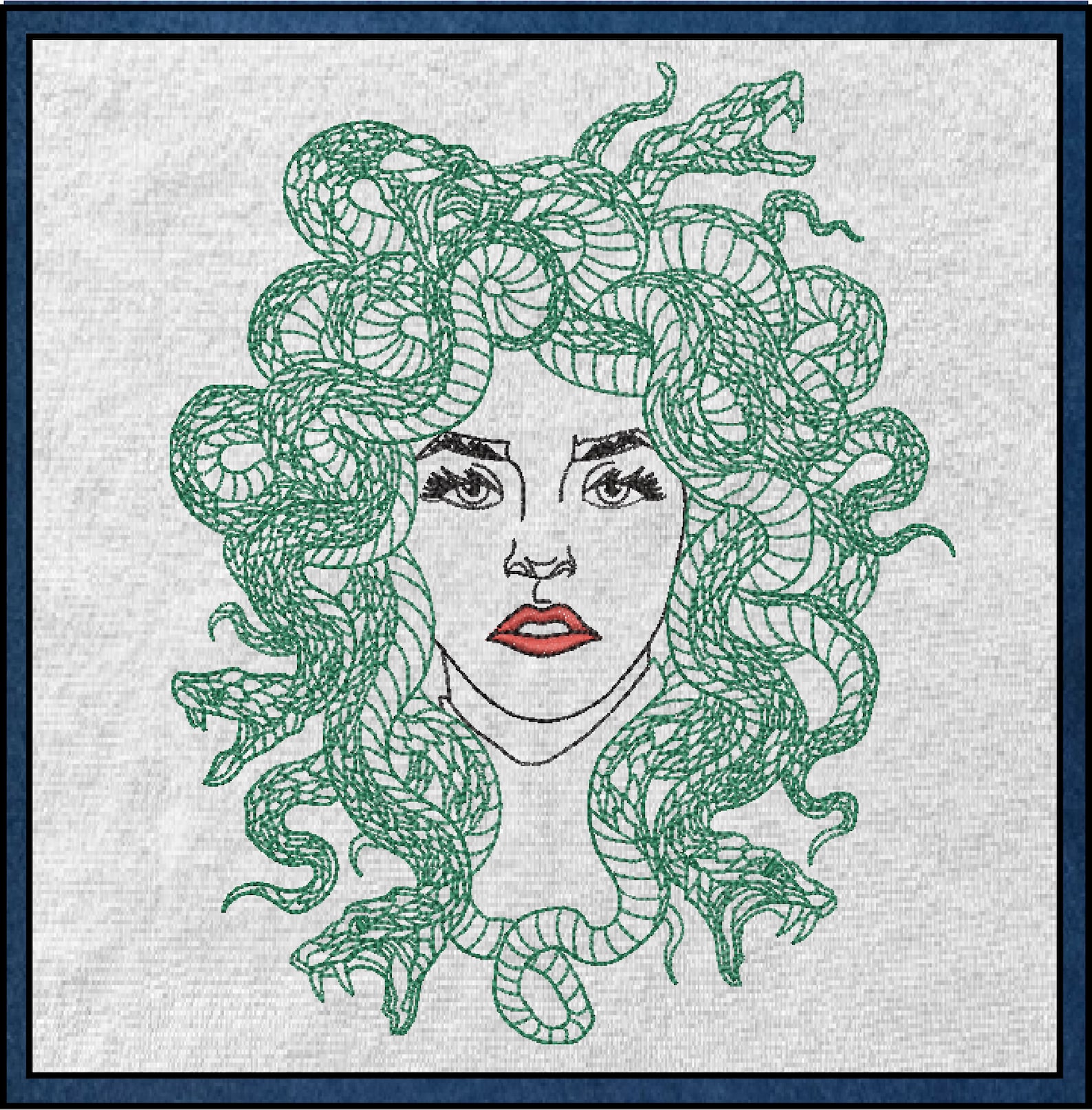 Medusa Snake Head Machine Embroidery Design Line Art Greek - Etsy