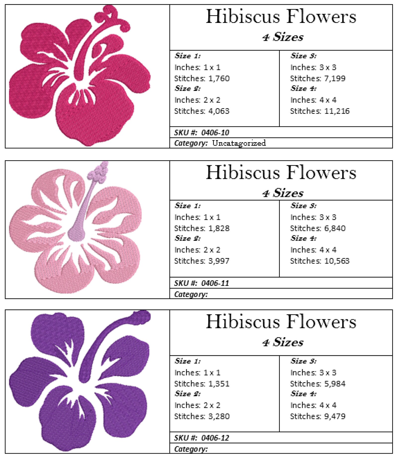 Hibiscus Flower Embroidery Design Bundle. Hibiscus Flower Icons ...