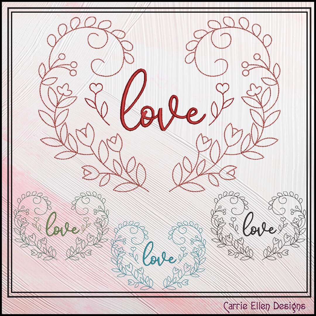 Love Machine Embroidery Design, Valentines Day Holiday Pattern ...