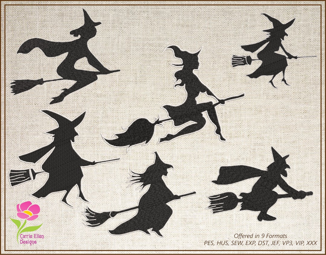 Witch Embroidery Design Bundle, Halloween Witch Embroidery. Witch ...