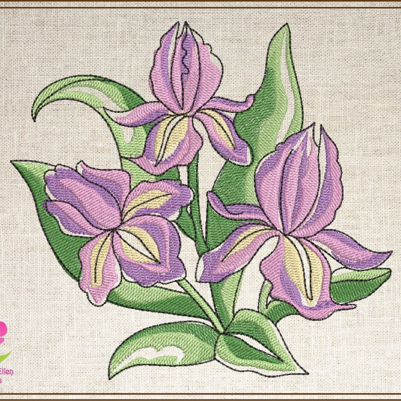 Iris Embroidery - Etsy