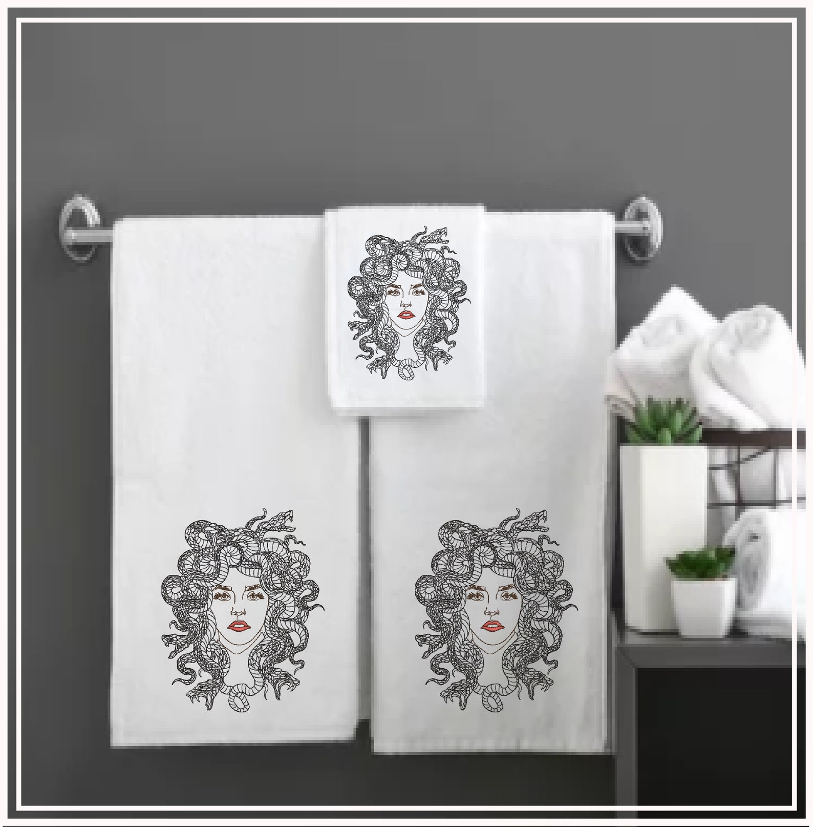 Medusa Snake Head Machine Embroidery Design Line Art Greek - Etsy