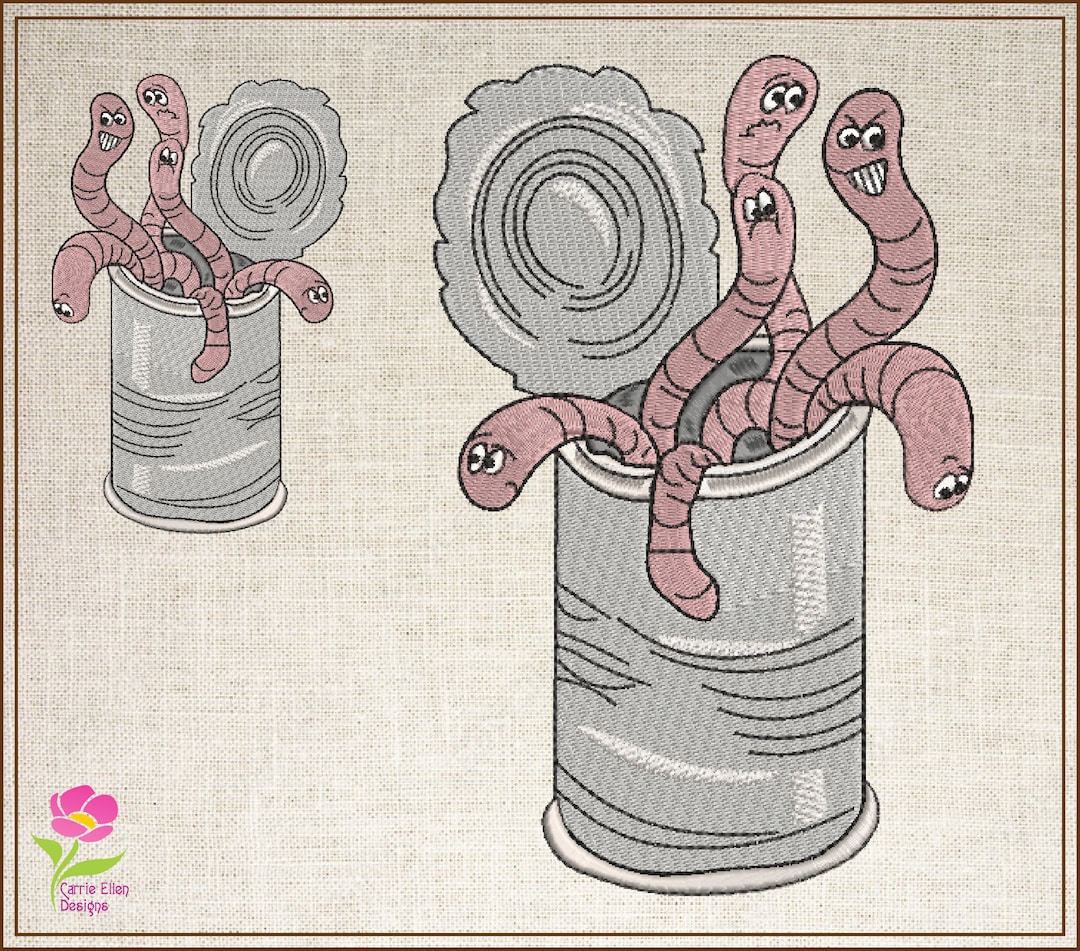 Can of Worms Idiom Machine Embroidery Design, Embroidered Sayings ...