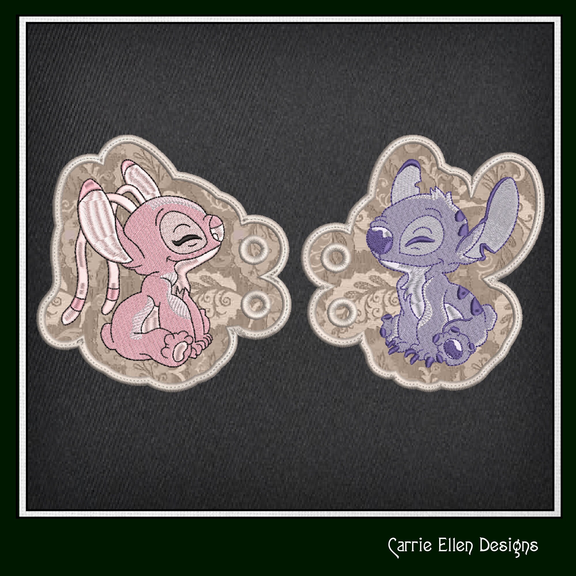 Stitch and Angel Shoe Wings – ITH Cartoon Character Machine Embroidery ...