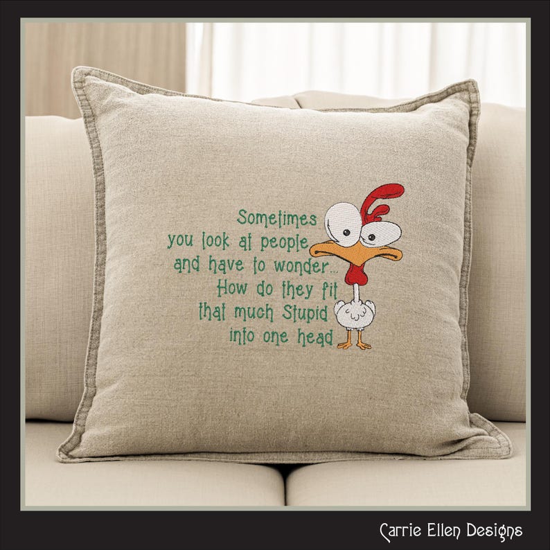 Fit That Much Stupid Machine Embroidery Saying Design, Crazy Chicken ...
