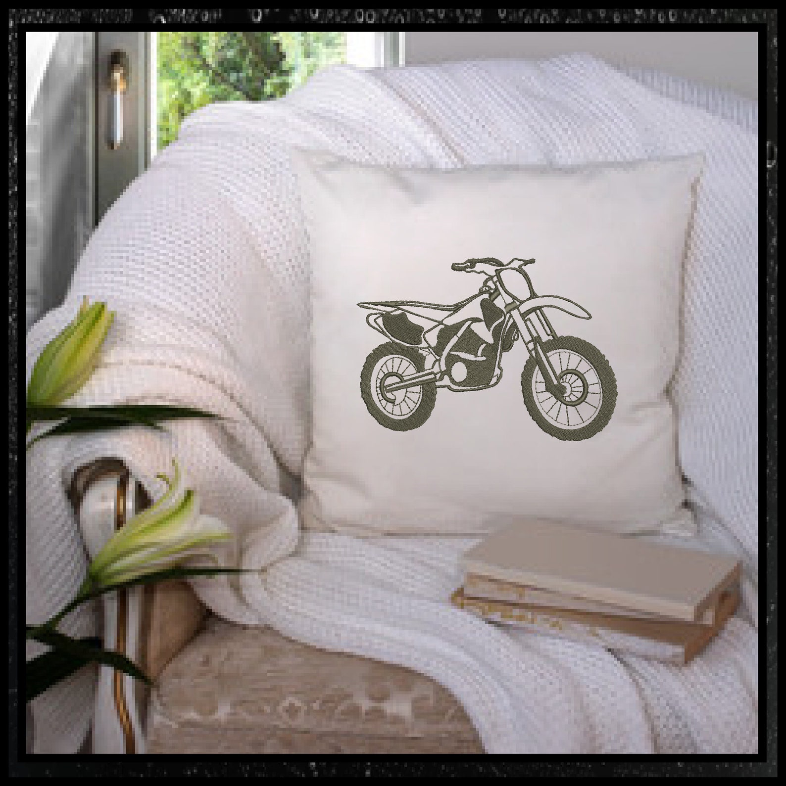 Motorcycle Machine Embroidery Design, Dirt Bike Embroidery Design ...