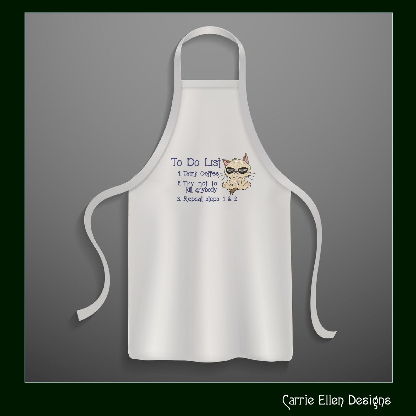 Grumpy Cat Embroidery Design, Sarcastic to Do List Machine Embroidery ...