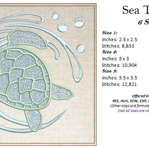 Sea Turtle Machine Embroidery Design, Animal Embroidery, Ocean Tortoise ...
