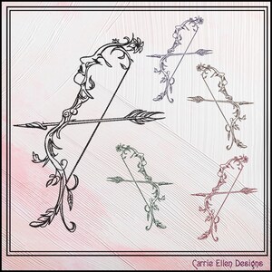 Archery Machine Embroidery Design, Artistic Sketch Pattern, Sport Line ...