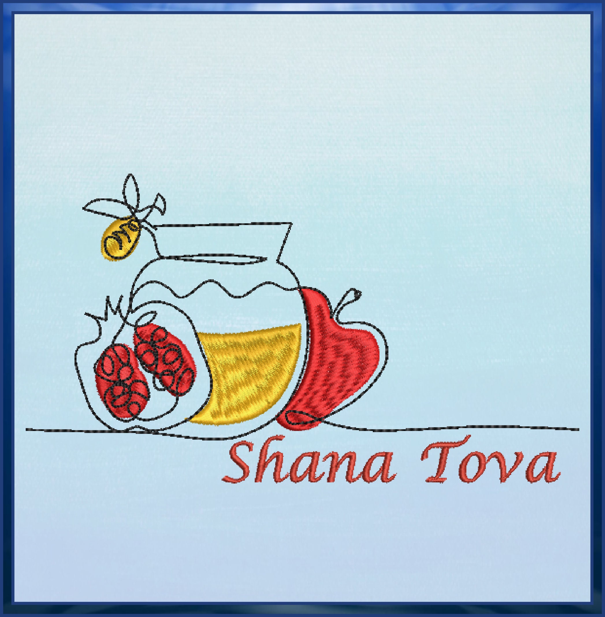 Rosh Hashana Machine Embroidery Design Shana Tova Jewish | Etsy