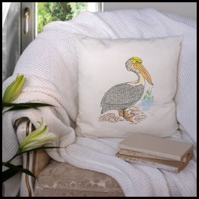 Pelican Machine Embroidery Design Custom Embroidery Pattern - Etsy