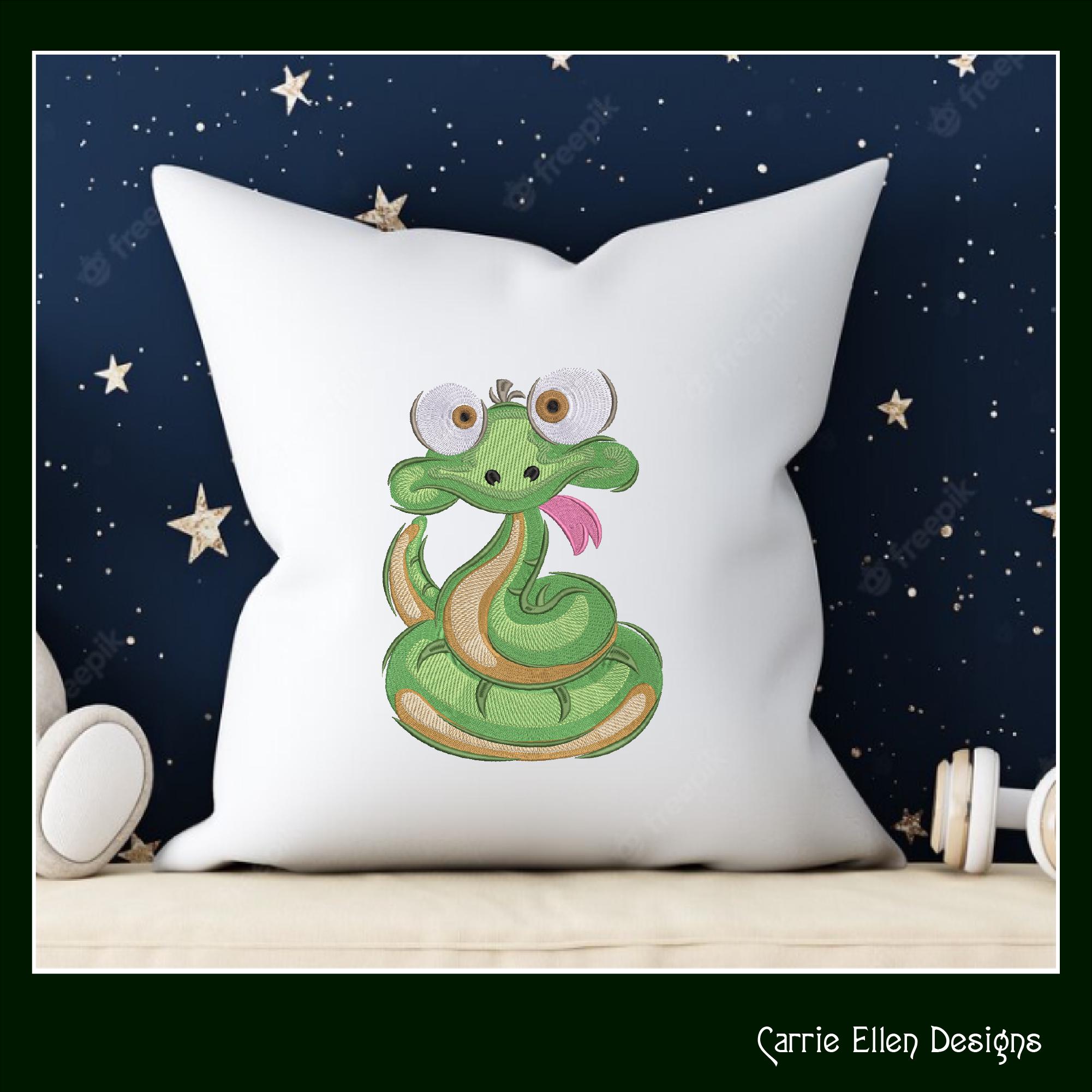 Snake Machine Embroidery Design, Cute Crazy Snake Embroidery Pattern ...