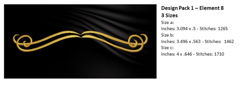 Design Elements Machine Embroidery Bundle, Swoosh and Swirl Designs, 9 ...