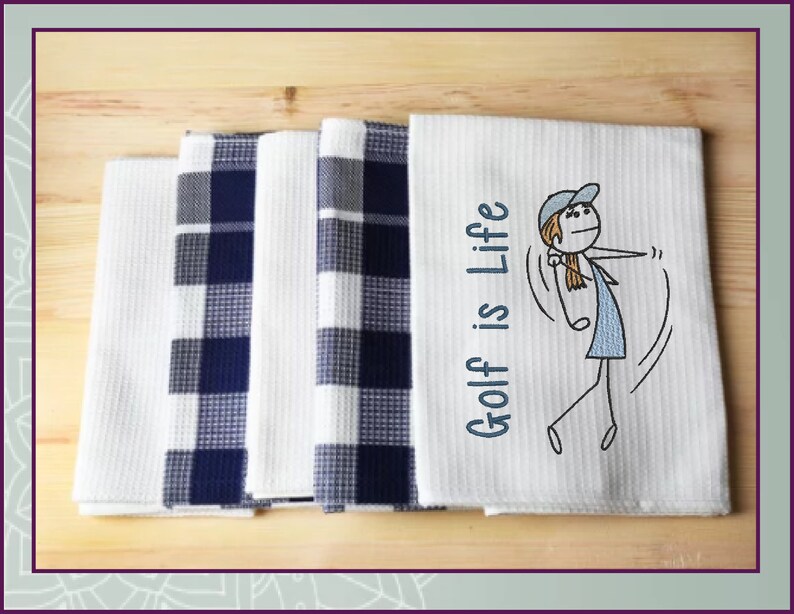 Lady Golfer Machine Embroidery Design, Golf is Life Female Golfer Stick ...