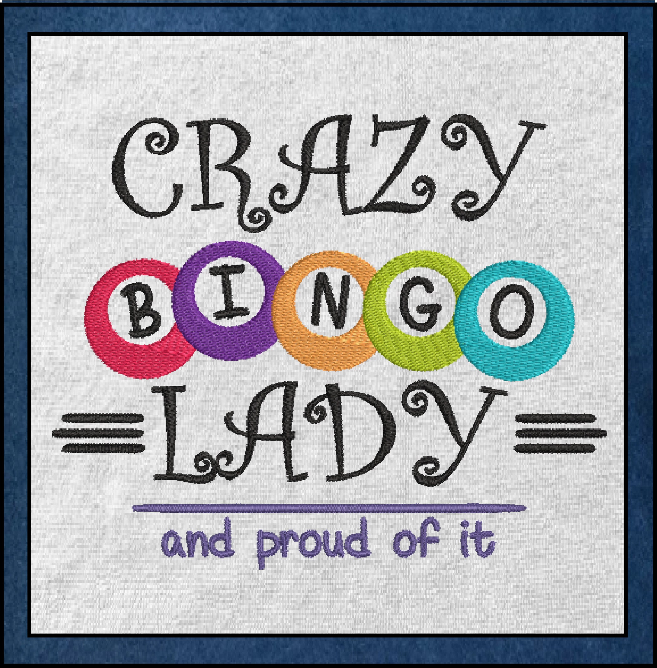 Crazy Bingo Lady Machine Embroidery Design. Proud Bingo Lady - Etsy ...