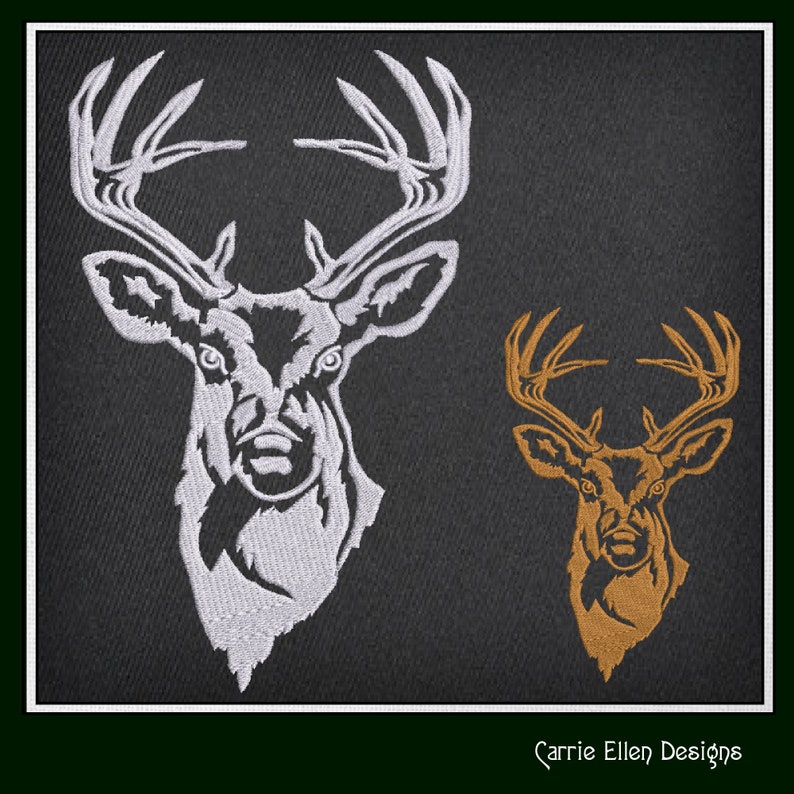 Deer Embroidery Design, Stag Head Profile Machine Embroidery, Wildlife ...