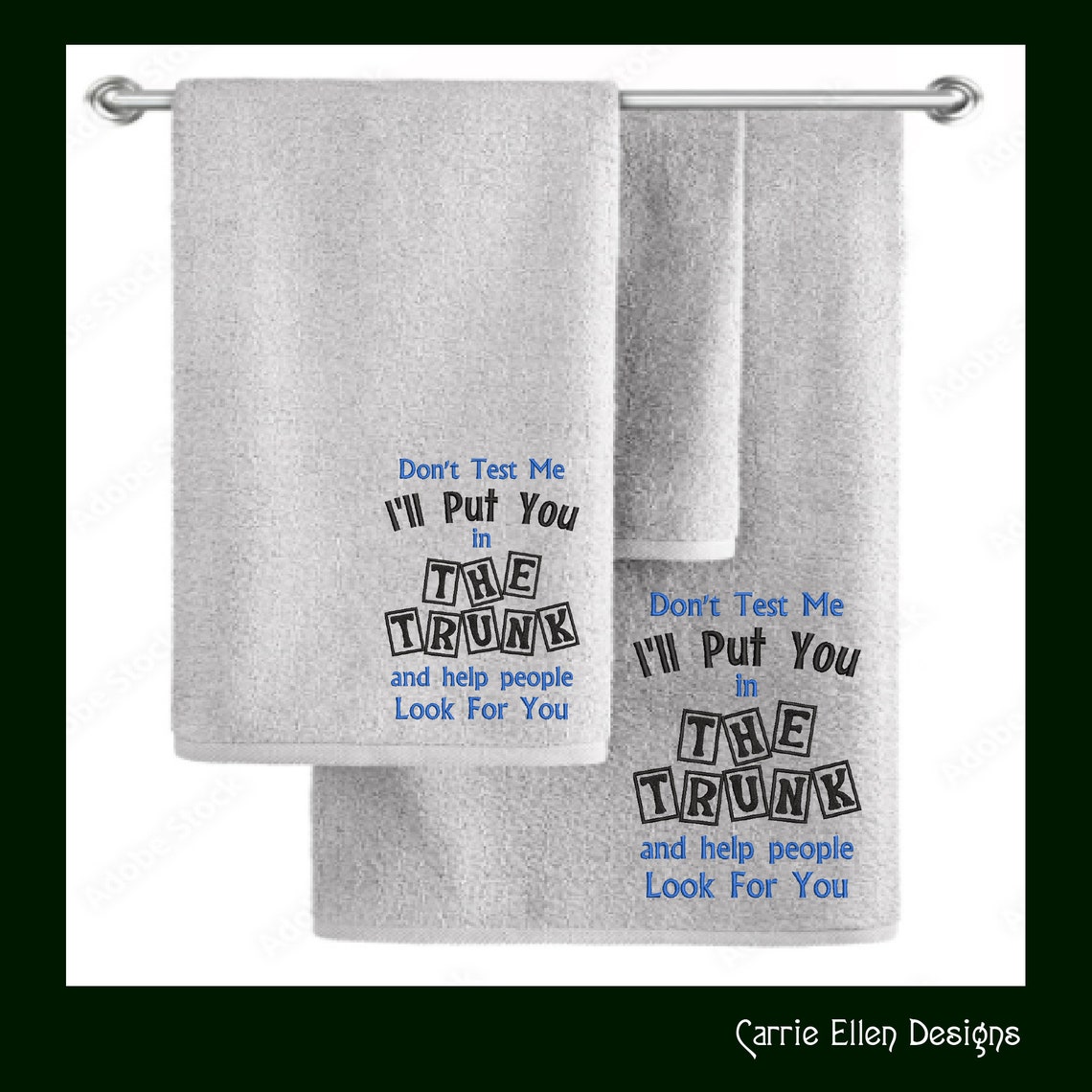 I'll Put You in the Trunk Snarky Embroidered Saying, Machine Embroidery ...