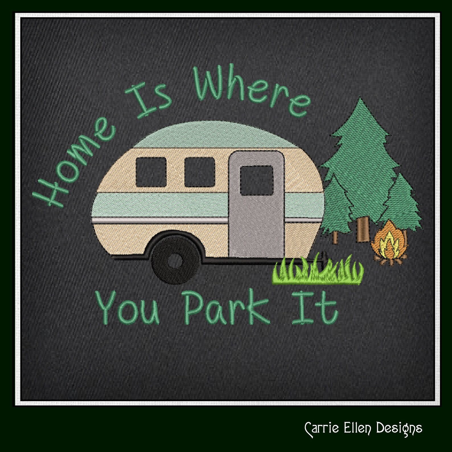 Fun Camping Machine Embroidery Design Saying Home is Where - Etsy